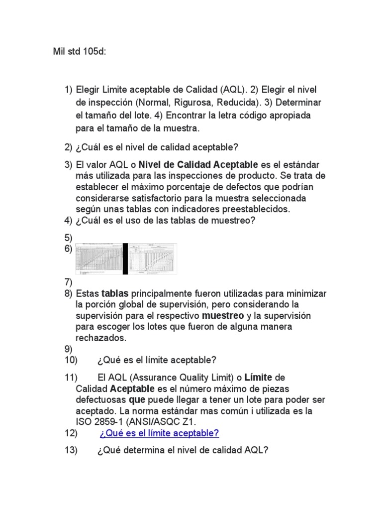 Mil STD 105d | PDF | Desviación Estándar | Muestreo (Estadísticas)