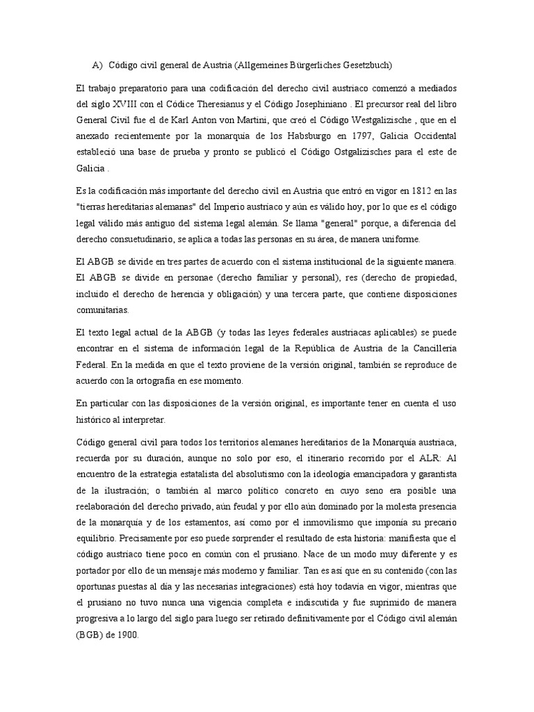 Código Civil General de Austria | PDF | Austria | Monarquía de los ...