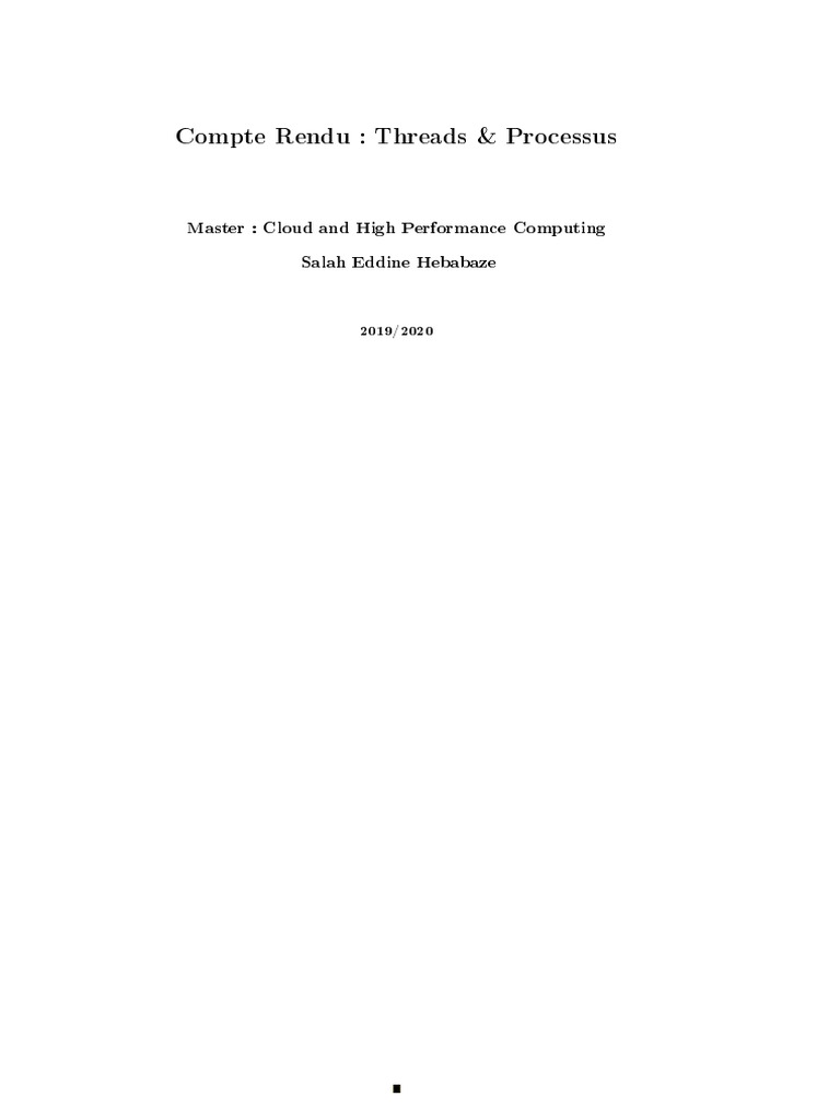 Compte Rendu: Threads & Processus | PDF | Thread (informatique ...