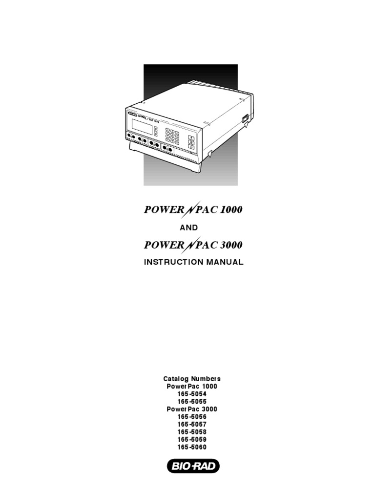 Biorad Powerpac 1000 3000 Manual Eng | PDF | Power Supply | Gel ...