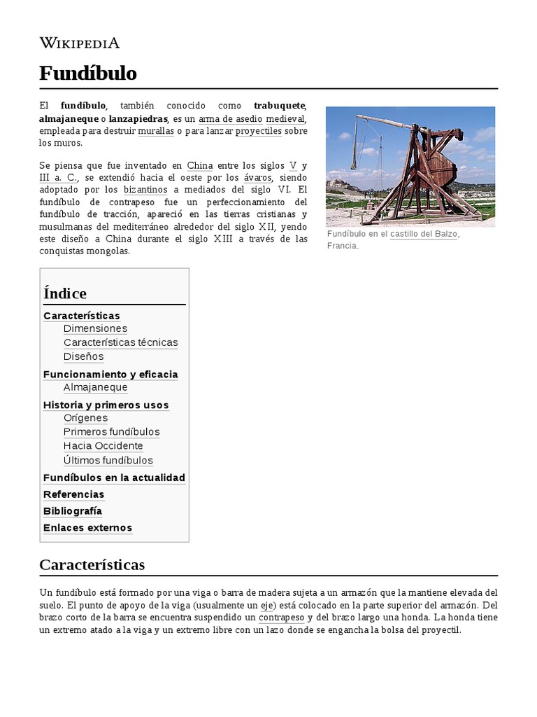 Fundíbulo | PDF | Balística | Herramientas