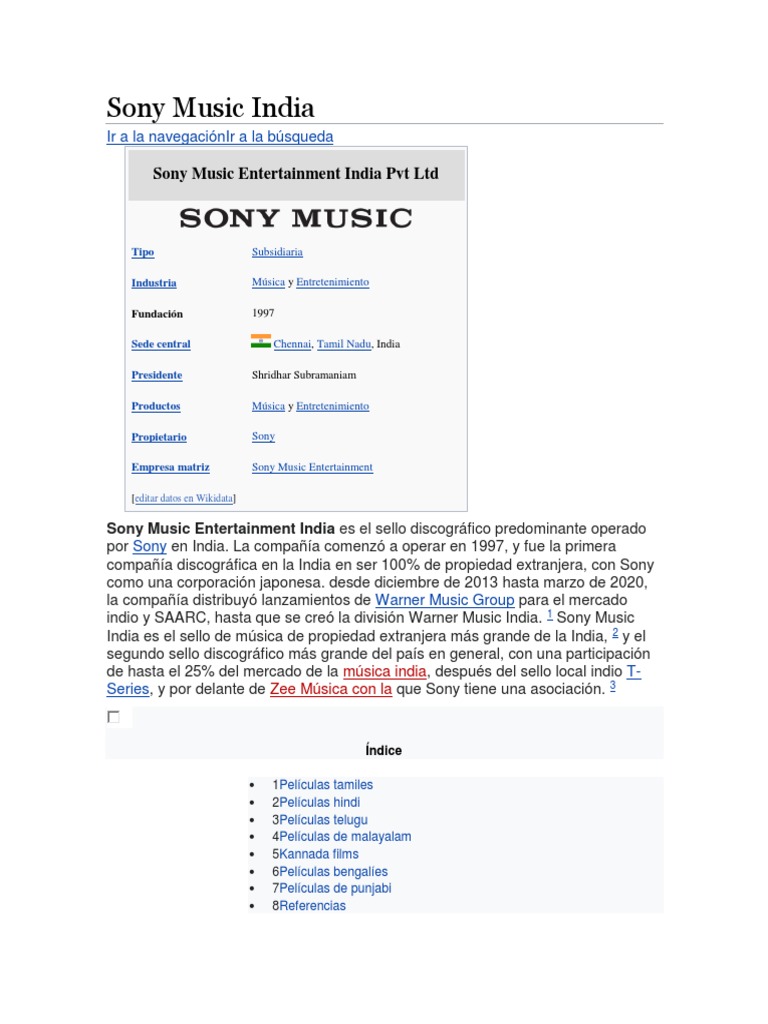 Sony Music India | PDF