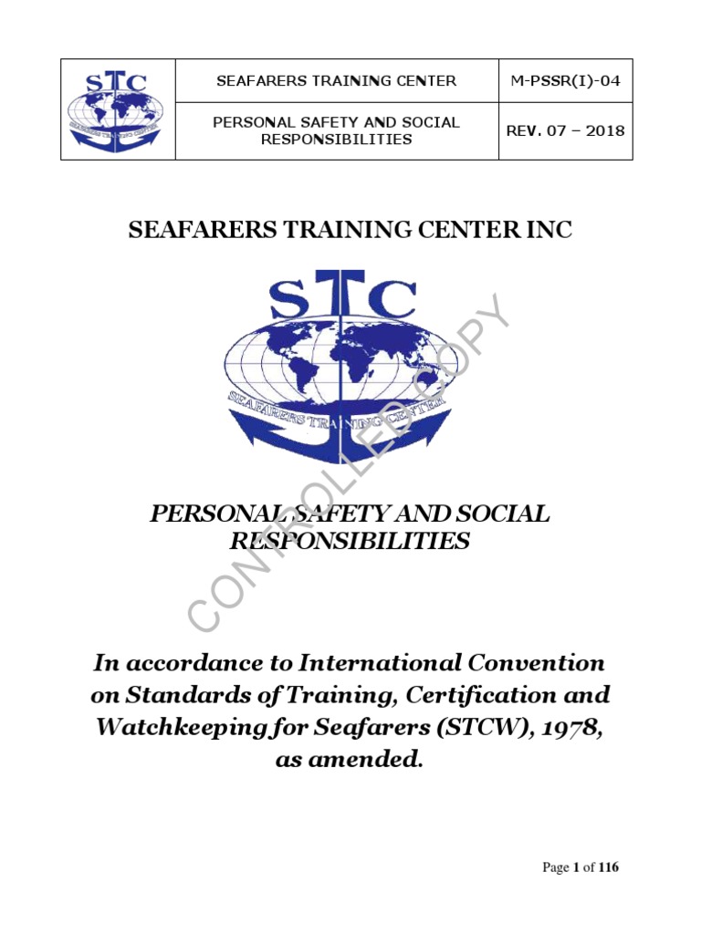 Preparing New Seafarers for Life at Sea: A Model Course on Personal ...