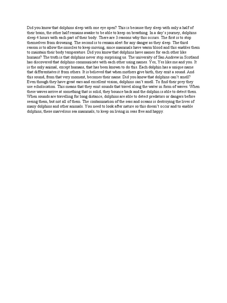 Dolphins | PDF | Science & Mathematics