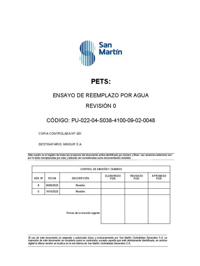 Pets de Reemplazo de Agua | PDF