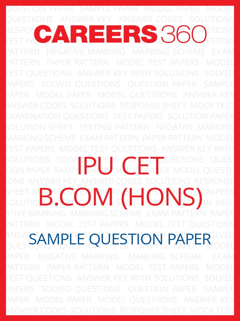 IPU CET BCom Hons Sample Question Paper | PDF