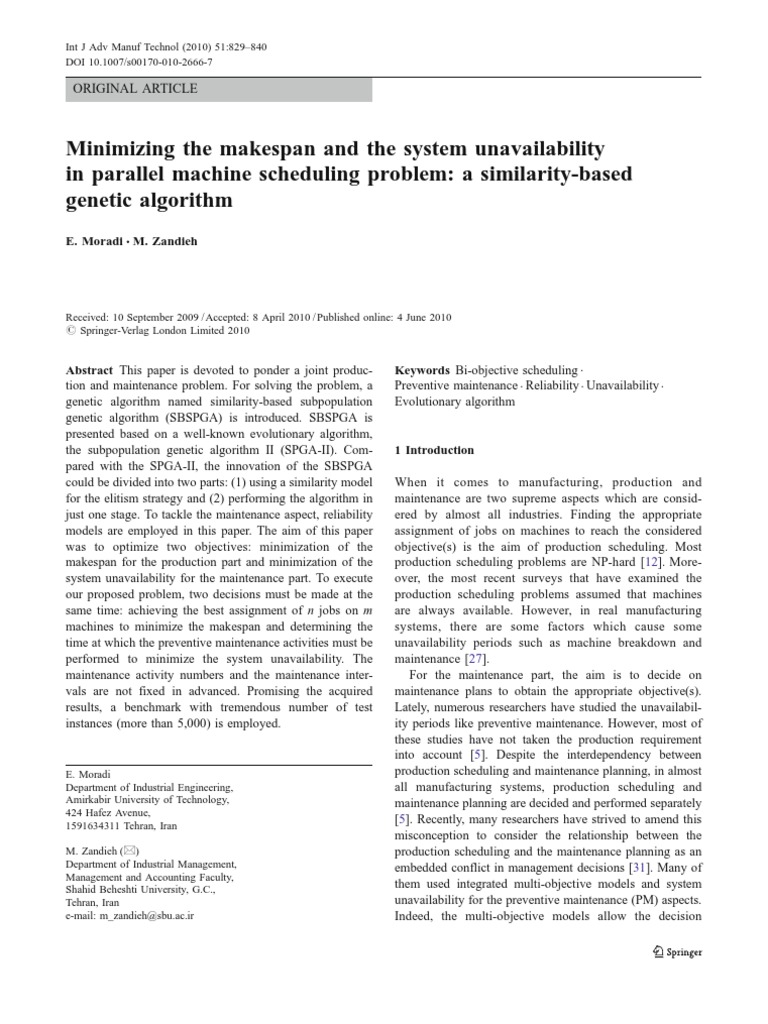 Minimizing The Makespan and The System Unavailability | PDF ...