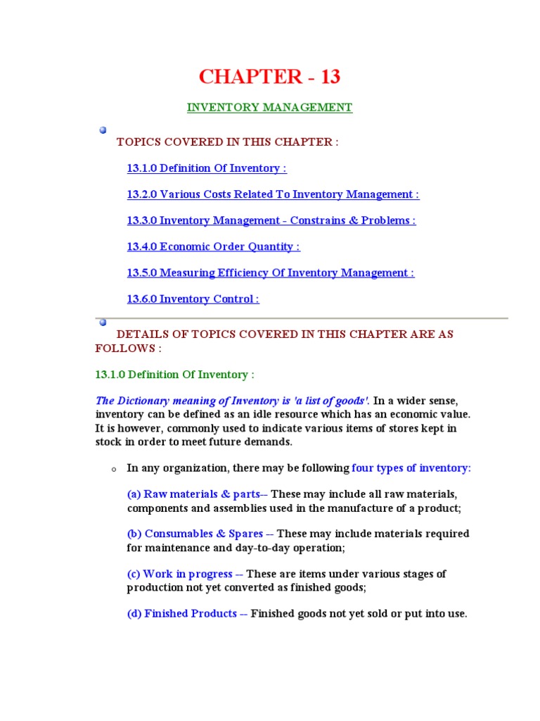 Inventory Management Essentials Guide | PDF | Inventory | Stocks