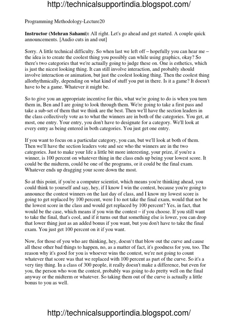 Instructor (Mehran Sahami) : All Right. Let's Go Ahead and Get Started ...