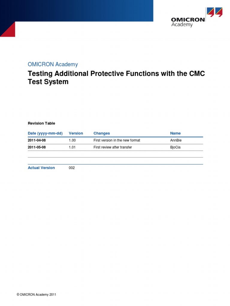 Testing Additional Protective Functions With The CMC Test System | PDF ...