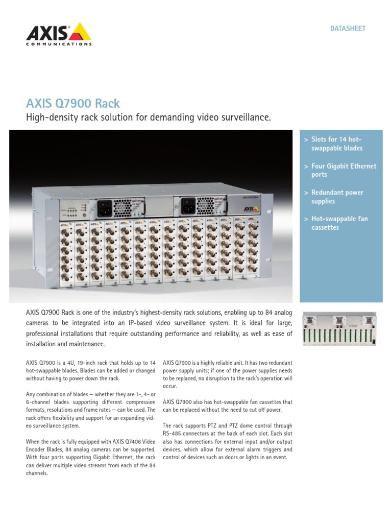 AXIS Q7900 Rack: High-Density Rack Solution For Demanding Video ...