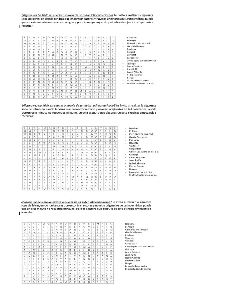 Imprimir Sopa de Letras | PDF