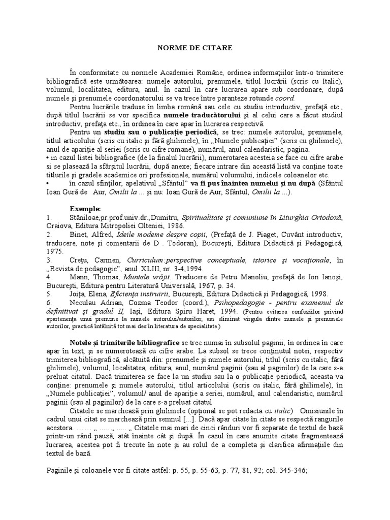 Norme de Citare | PDF