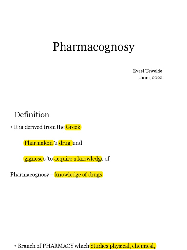 Chapter 1 Cognosy | PDF | Pharmacognosy | Natural Products