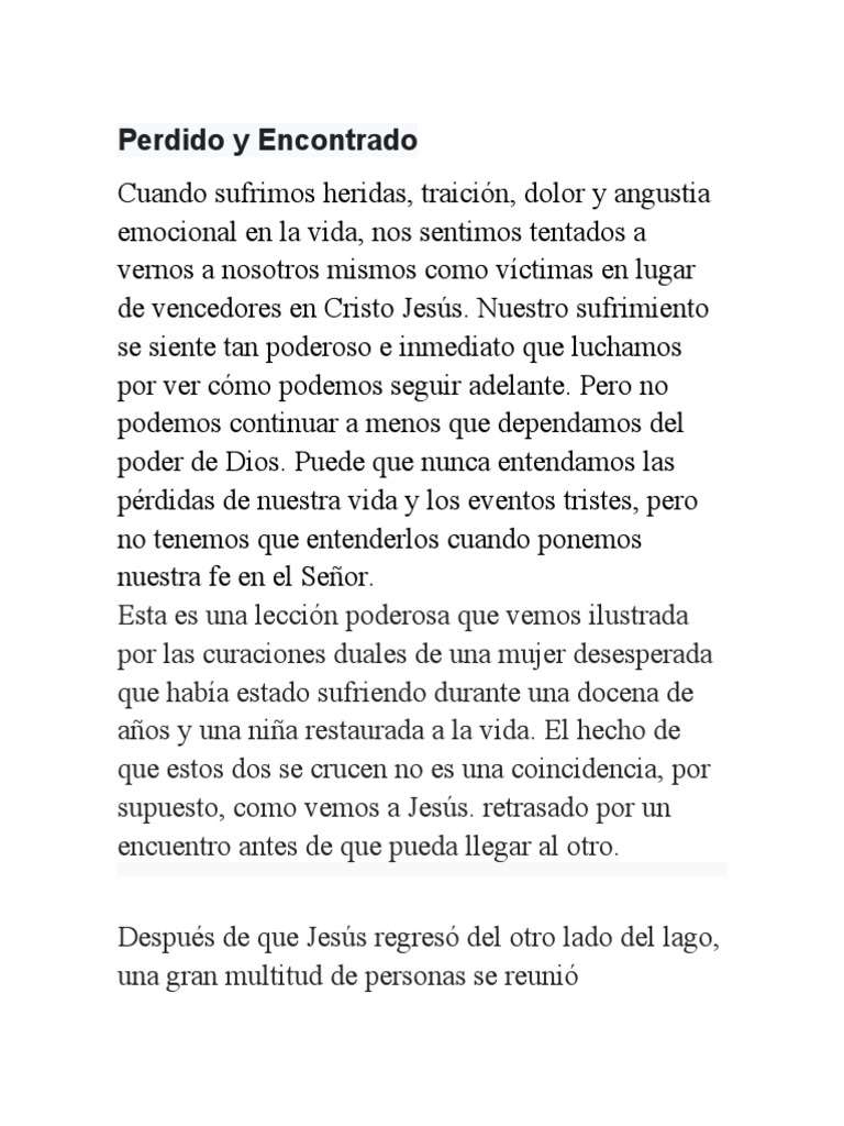 Perdido y Encontrado | PDF | Jesús