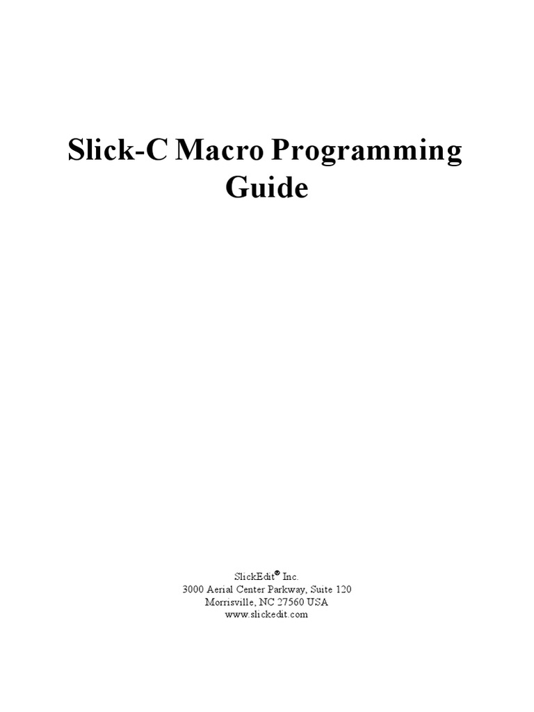 SlickEdit Slick-C - Macro - Programming - Guide - Book | PDF | C++ | Array Data Structure