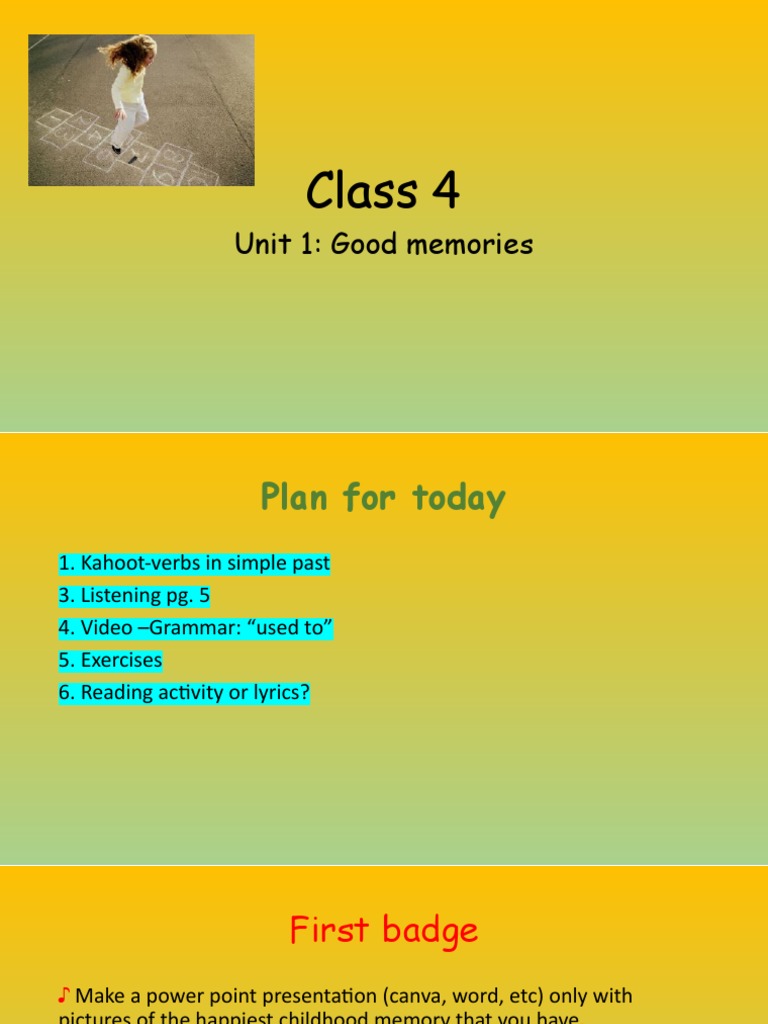 Class 4: Unit 1: Good Memories | PDF | Foreign Language Studies | Home ...