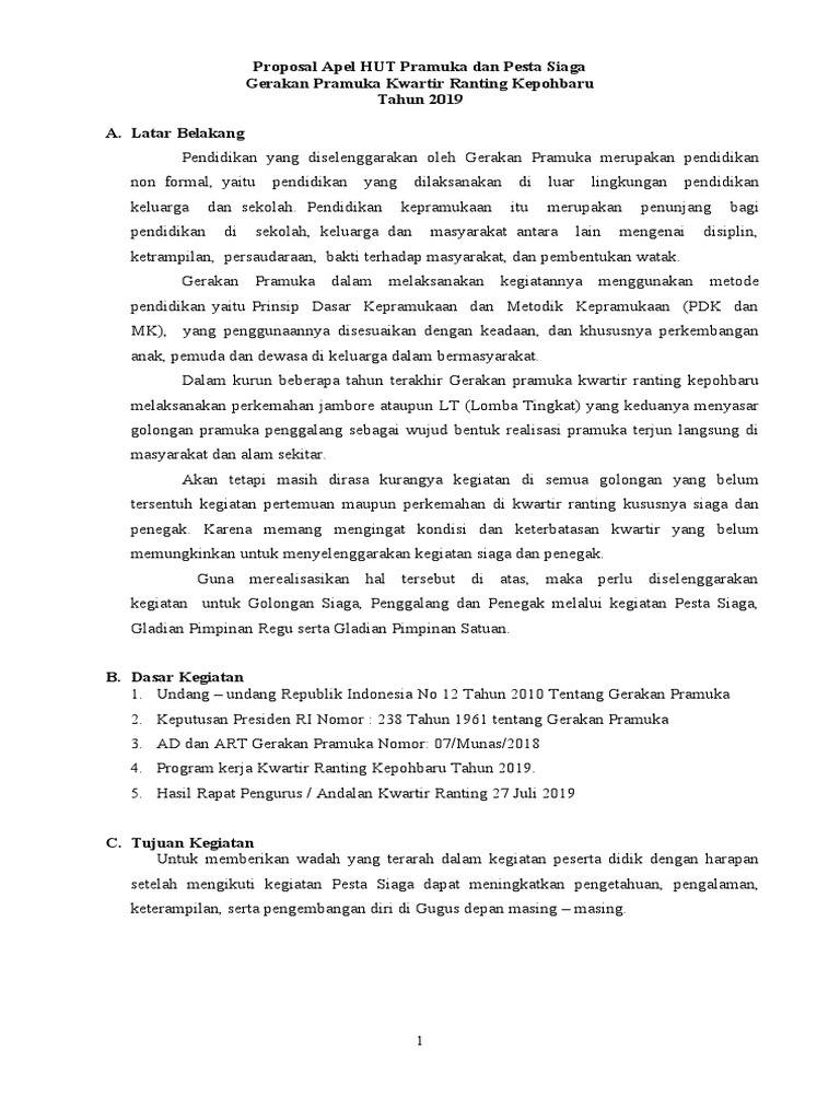 Proposal Jambore Ranitng 2022 | PDF