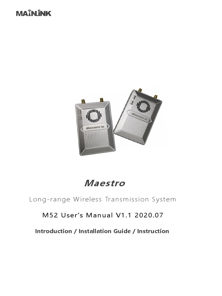 Maestro: Long-Range Wireless Transmission System | PDF | Port (Computer ...