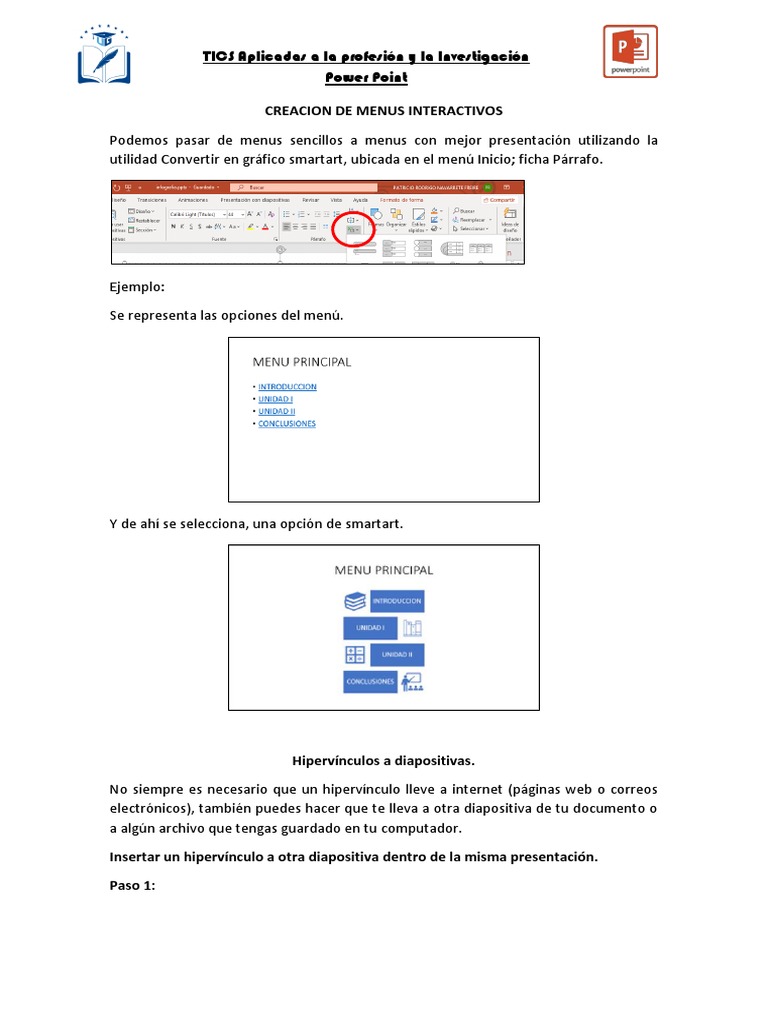 Creación de Menús Interactivos en PowerPoint | PDF | Microsoft ...