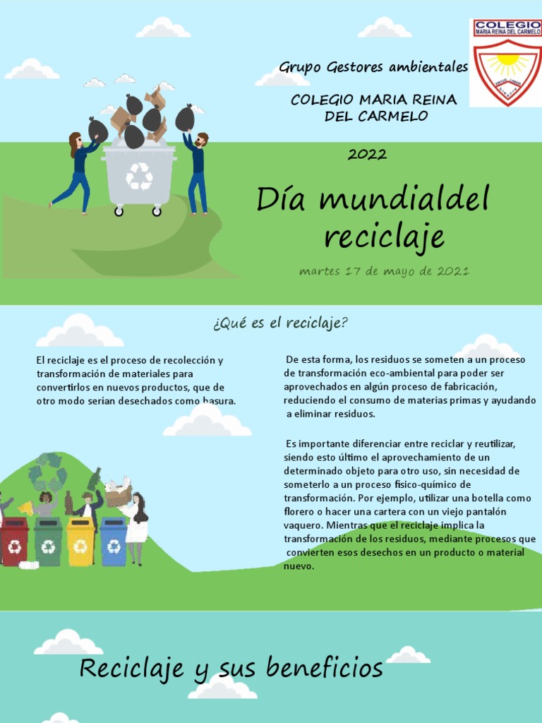 Presentación - Día Mundial Del Reciclaje | PDF | Residuos | Reciclaje