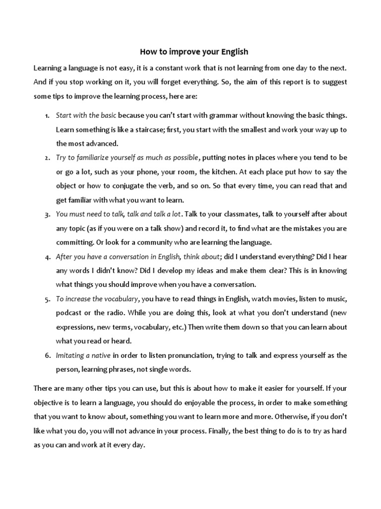 How To Improve Your English | PDF