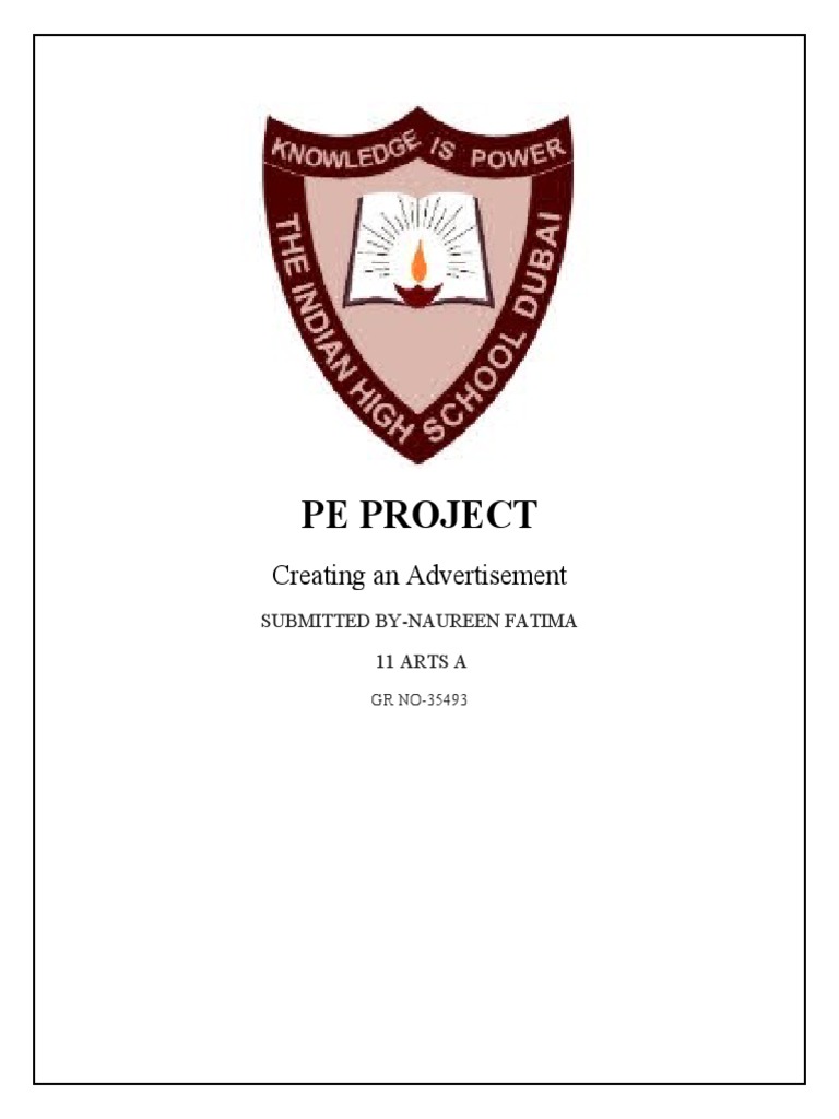 Pe Project: Creating An Advertisement | PDF