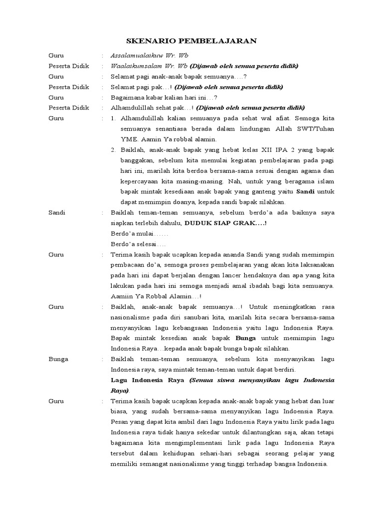 Skenario Pembelajaran | PDF