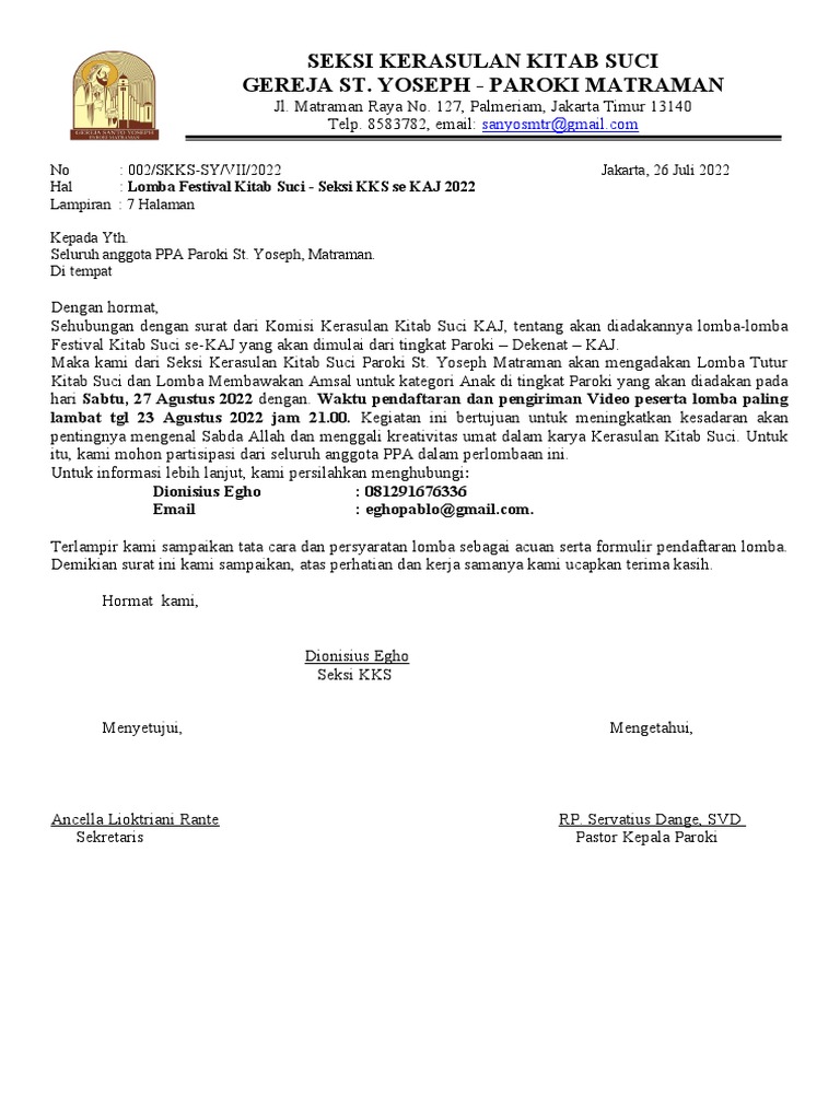 Surat Untuk PPA | PDF