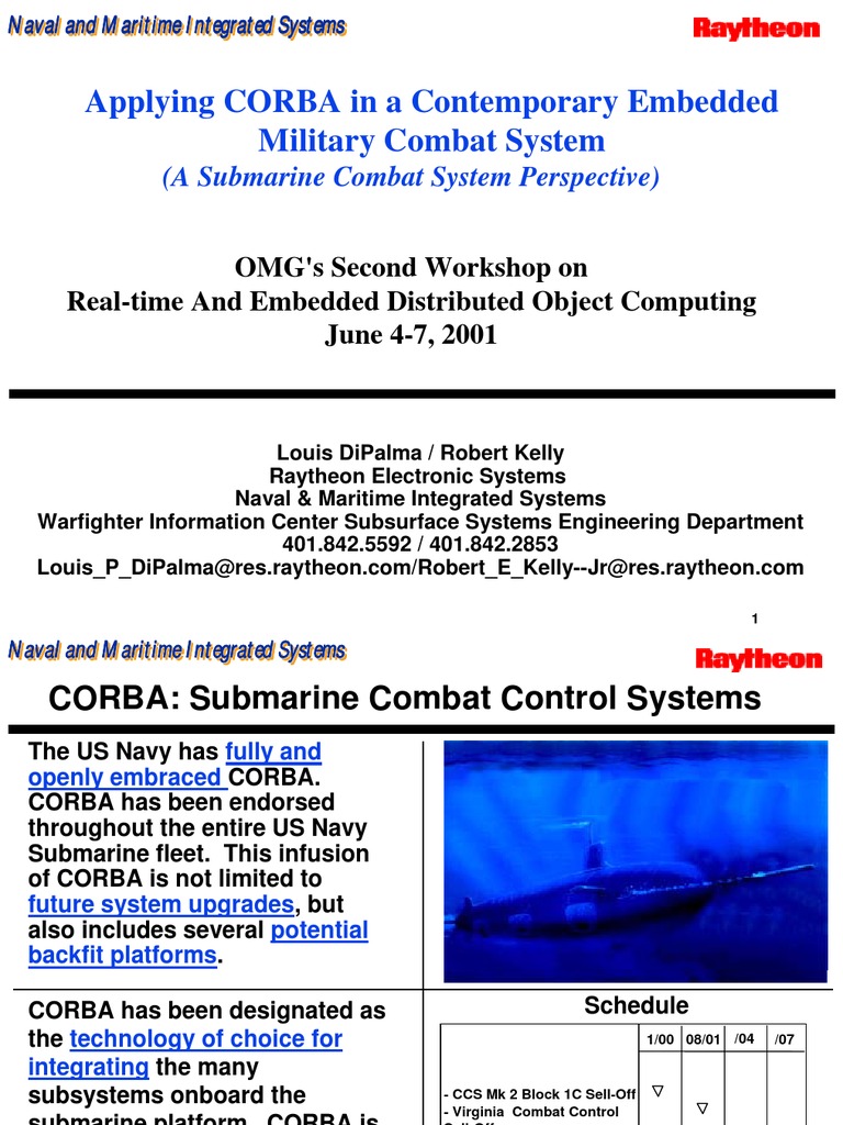 Applying CORBA in Military Combat System - Presentation-FINAL | PDF ...
