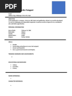 Work Immersion Resume Sample | PDF
