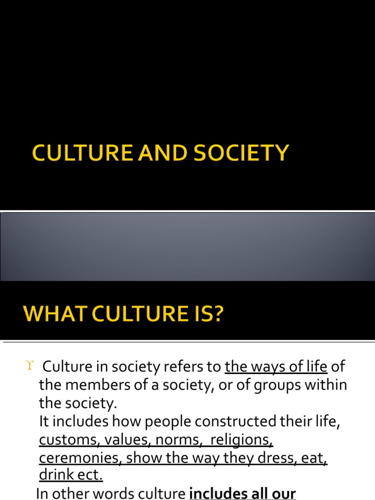 Defining Culture and Society Dynamics | PDF | Socialization | Identity ...