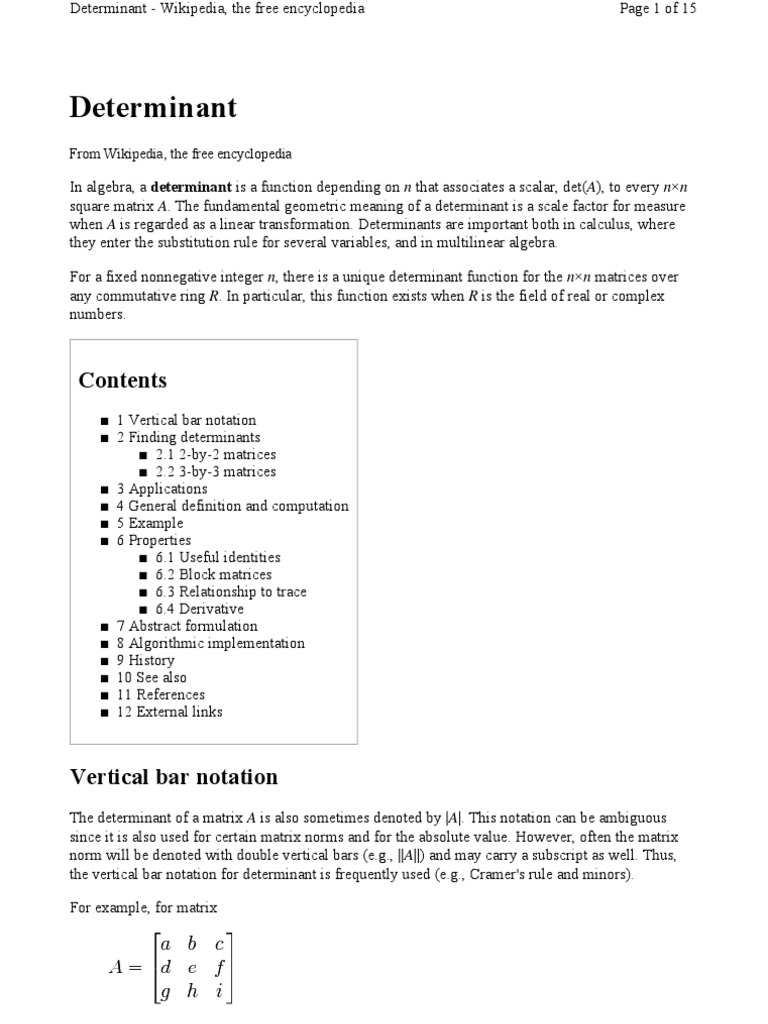 Determinant | PDF | Determinant | Matrix (Mathematics)