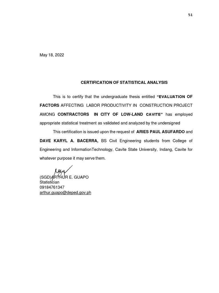 Statistician Certificate | PDF