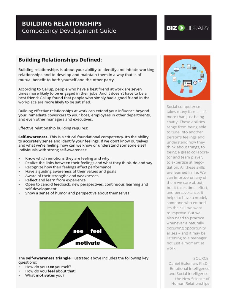 Competency Development Guide: Building Relationships | PDF | Self ...