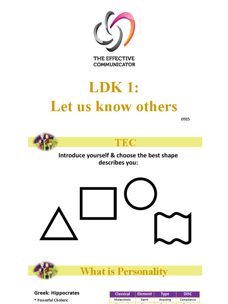 LDK 1: Let Us Know Others | PDF