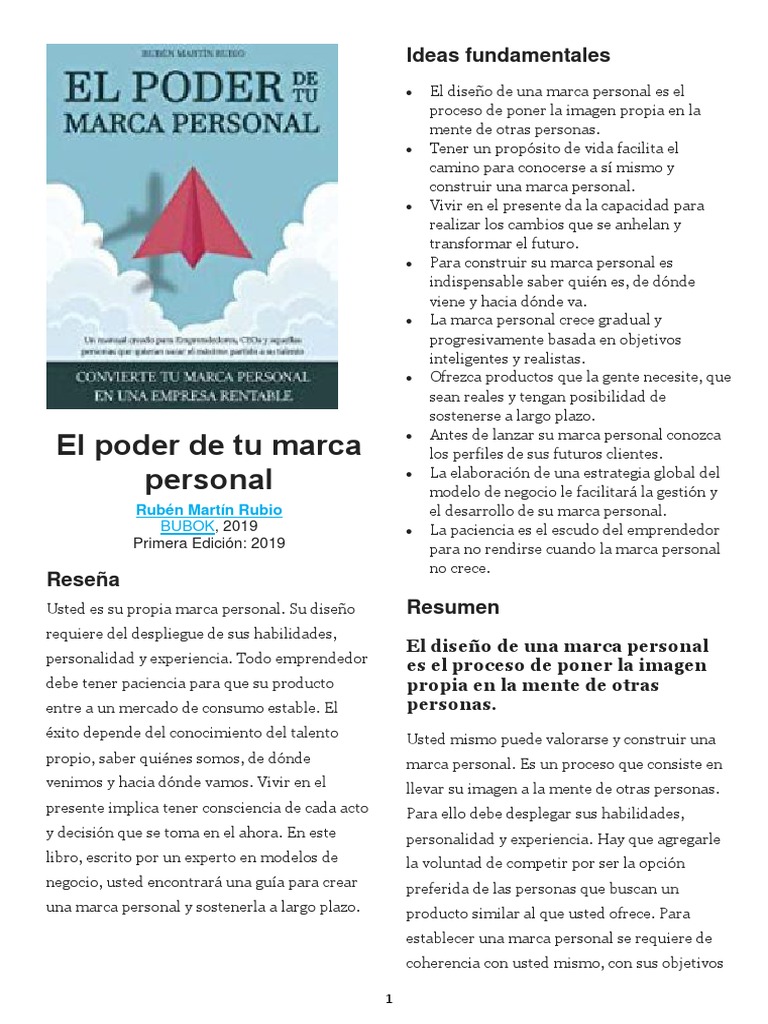 El Poder de Tu Marca Personal | PDF | Marca | Iniciativa empresarial El Poder de Tu Marca Personal | PDF | Marca | Iniciativa empresarial