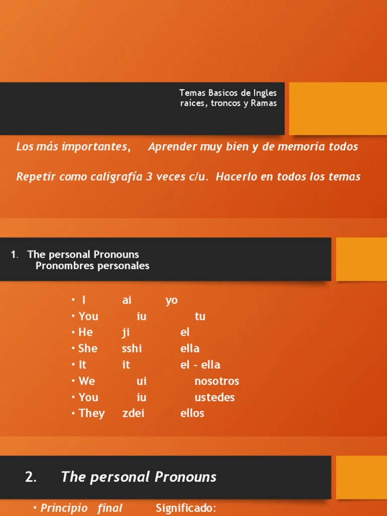 Temas Basicos de Ingles Diapositiva Power Poin Tito | PDF | Languages ...