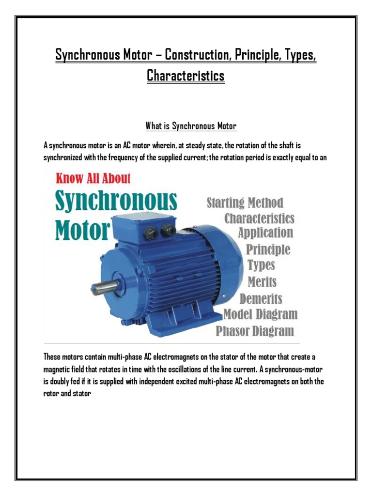 Synchronous Motor PROJECT | PDF | Electric Motor | Components