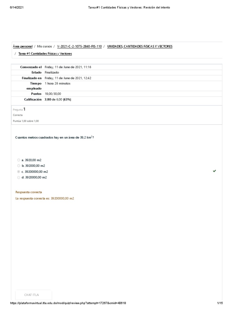 Tarea 1 Cantidades F Sicas y Vectores Revisi N Del Intento PDF | PDF | Vector Euclidiano | Celsius