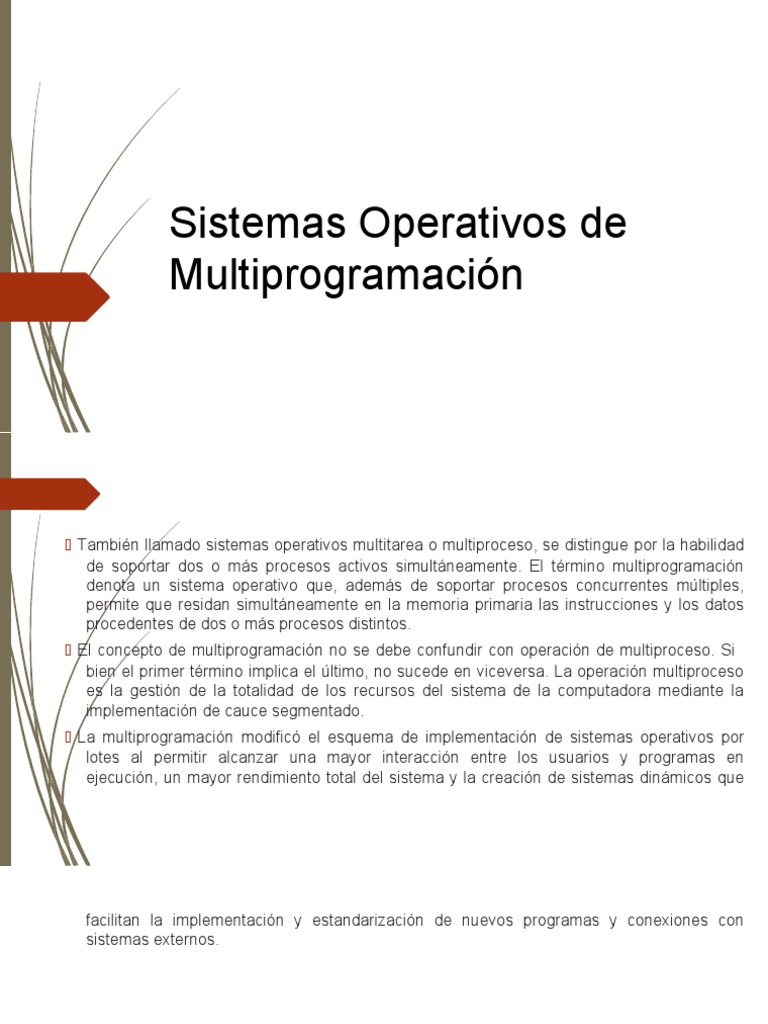 Sistemas Operativos de Multiprogramacion | PDF | Sistema operativo ...