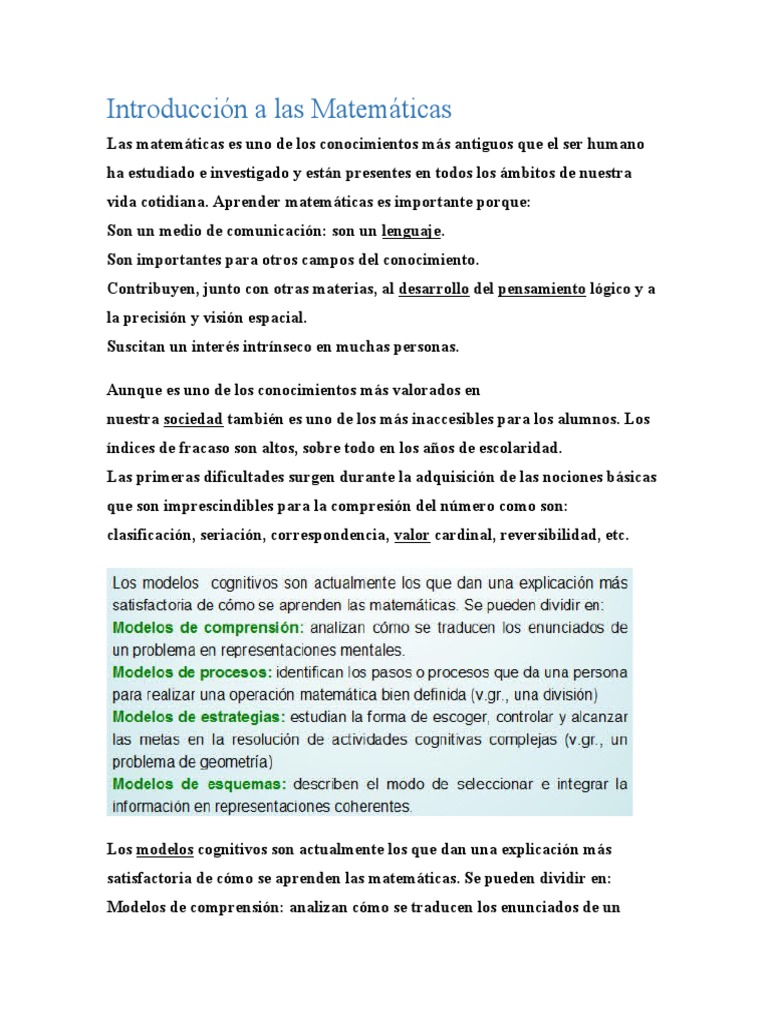 Introducción A Las Matemáticas | PDF
