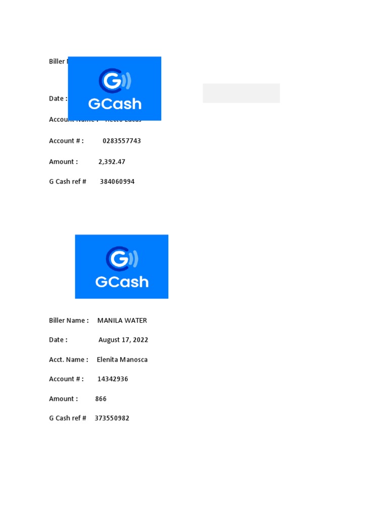 G Cash Receipt Word | PDF