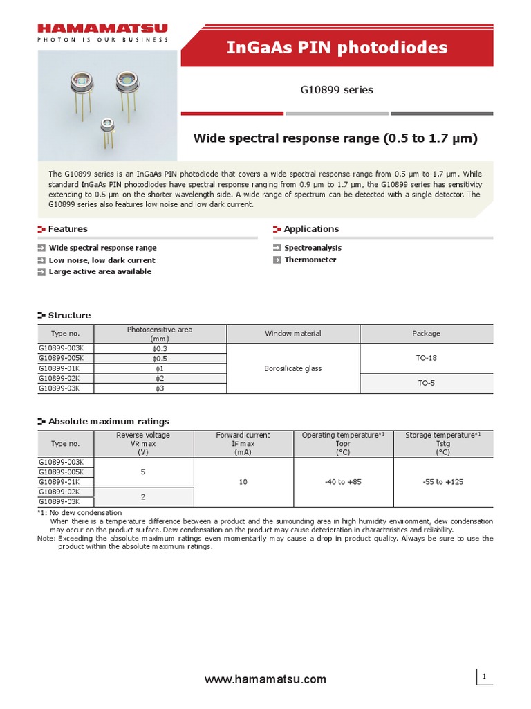 Photodiode Datasheet | PDF | Electronics | Electrical Engineering