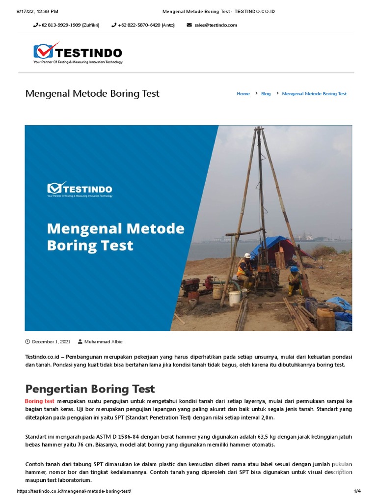 Mengenal Metode Boring Test | PDF