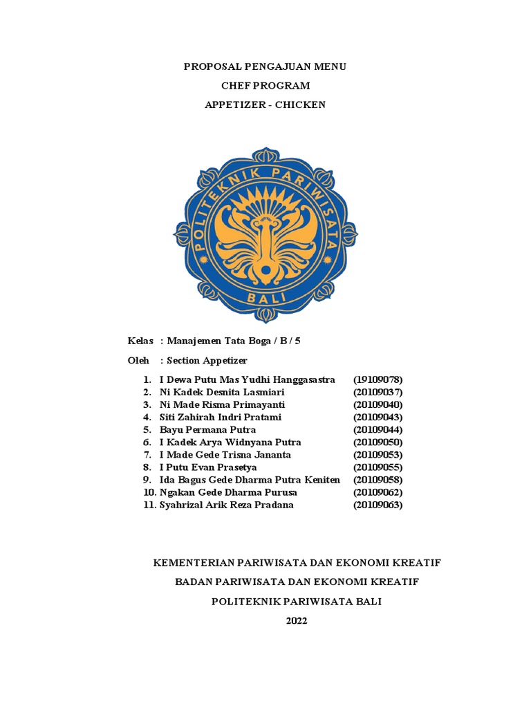 Proposal Menu Usaha Makanan Kekinian | PDF