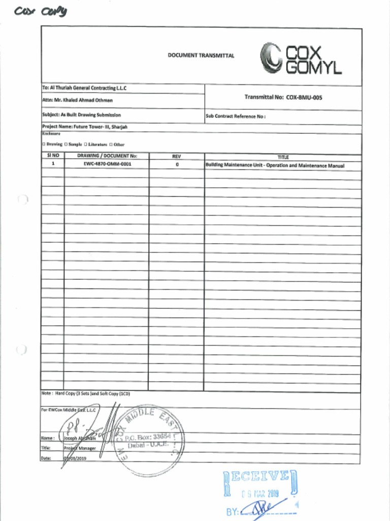 Handover Certificate | PDF