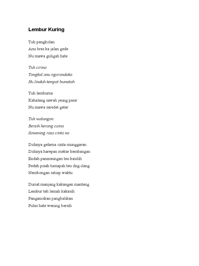 Lirik Lagu Sunda | PDF