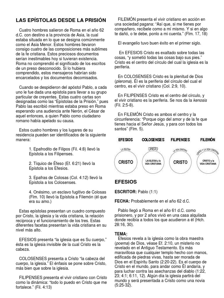 Efesios Bosquejo General | PDF | Pablo el apóstol | Epístola a los colosenses