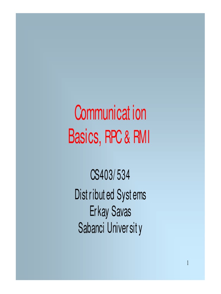 Communication Basics,: RPC & Rmi | PDF | Osi Model | Internet Protocol ...